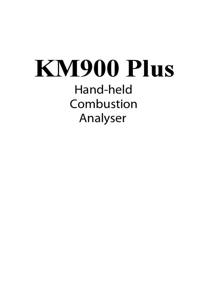 Kane Km900 Combustion Flue Gas Analyzer Product Manual | PDF ...