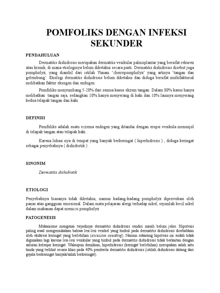 Pomfoliks Dengan Infeksi Sekunder Buat Dibagikan | PDF