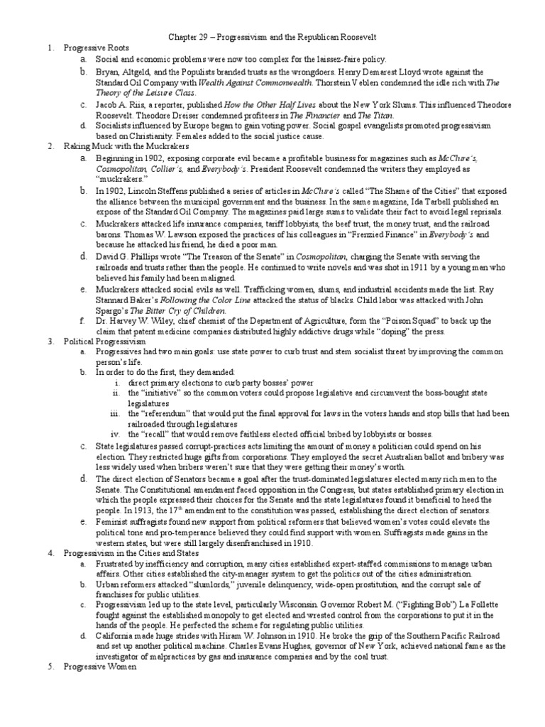 Progressivism and Roosevelt's Reforms | PDF | William Howard Taft ...