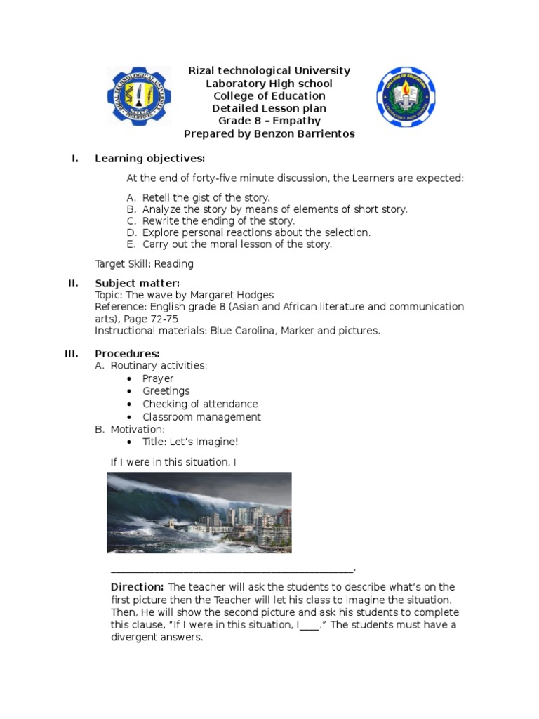 English Lesson Plan For Grade 8 | PDF | Lesson Plan | Behavior Modification