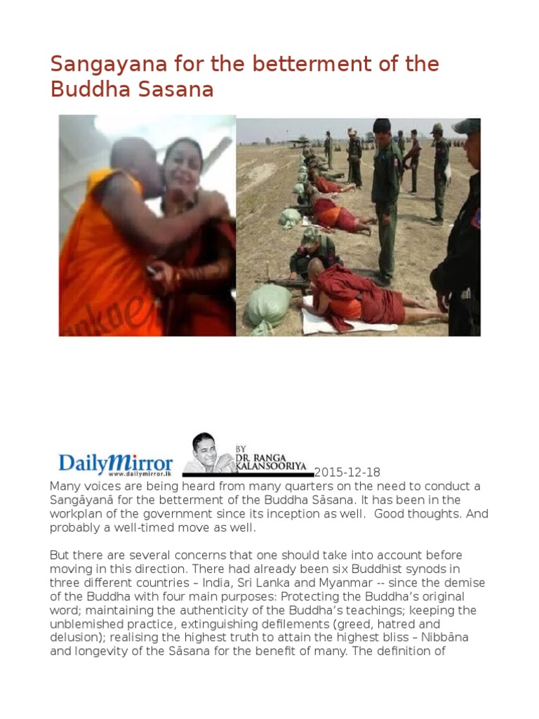Sangayana For The Betterment of The Buddha Sasana | PDF | Gautama ...