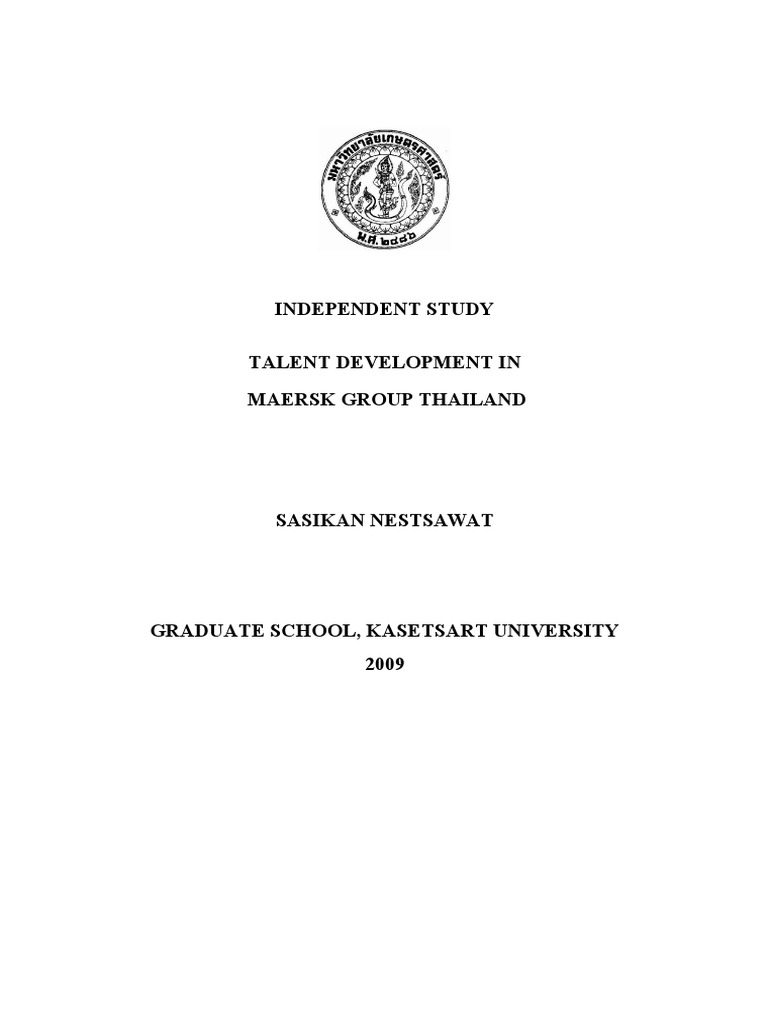 Developing Talent for Success: A Case Study of Maersk Group Thailand's Talent Development ...