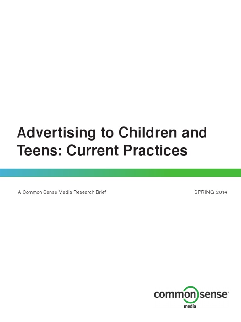 Advertising To Children and Teens - Current Practices | PDF ...