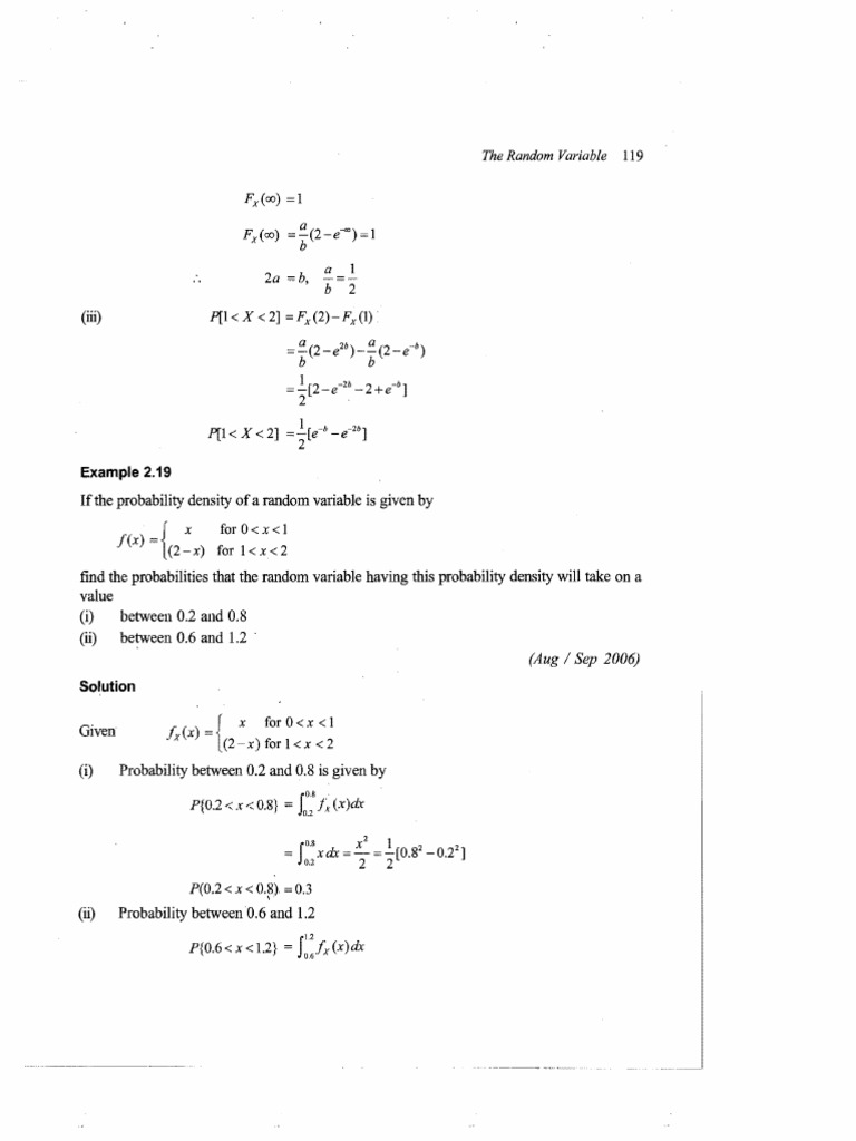 RVSP Short Answers | PDF | Probability Density Function | Probability Theory