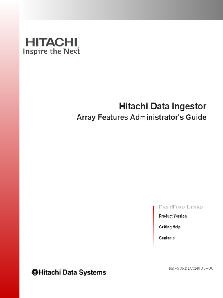Hitachi Data Ingestor: Array Features Administrator's Guide | PDF ...