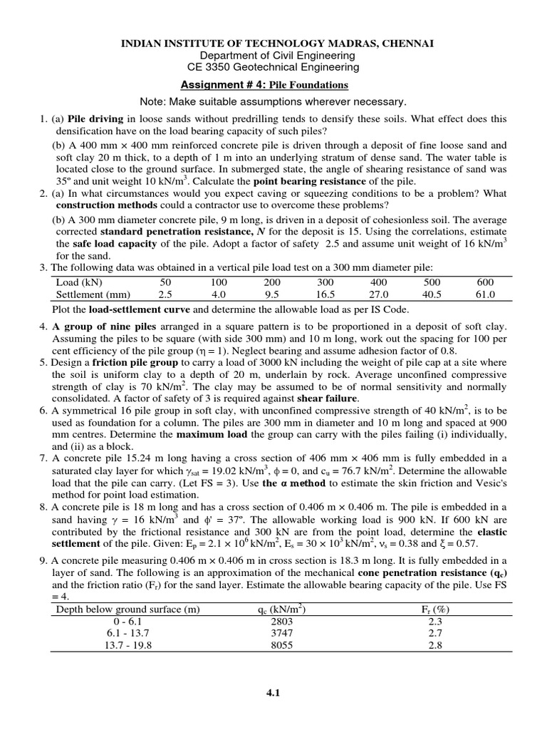 Assignment # 4 | PDF | Deep Foundation | Infrastructure