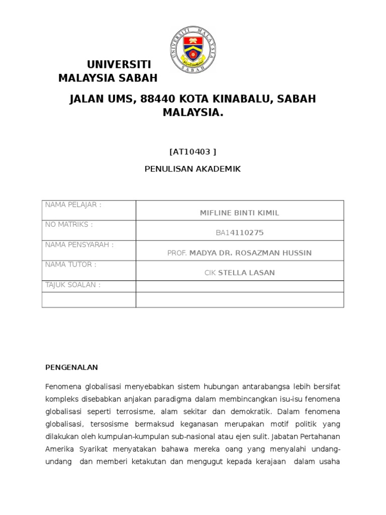 Esei Penulisan Akademik | PDF