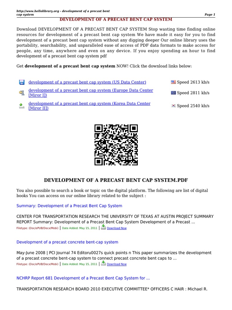 Precast Bent Cap System Guide | PDF | Structural Engineering | Engineering