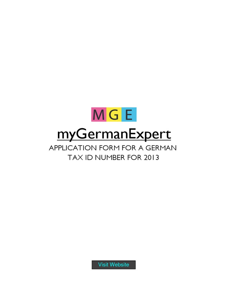 Mygermanexpert: Application Form For A German Tax Id Number For 2013 ...