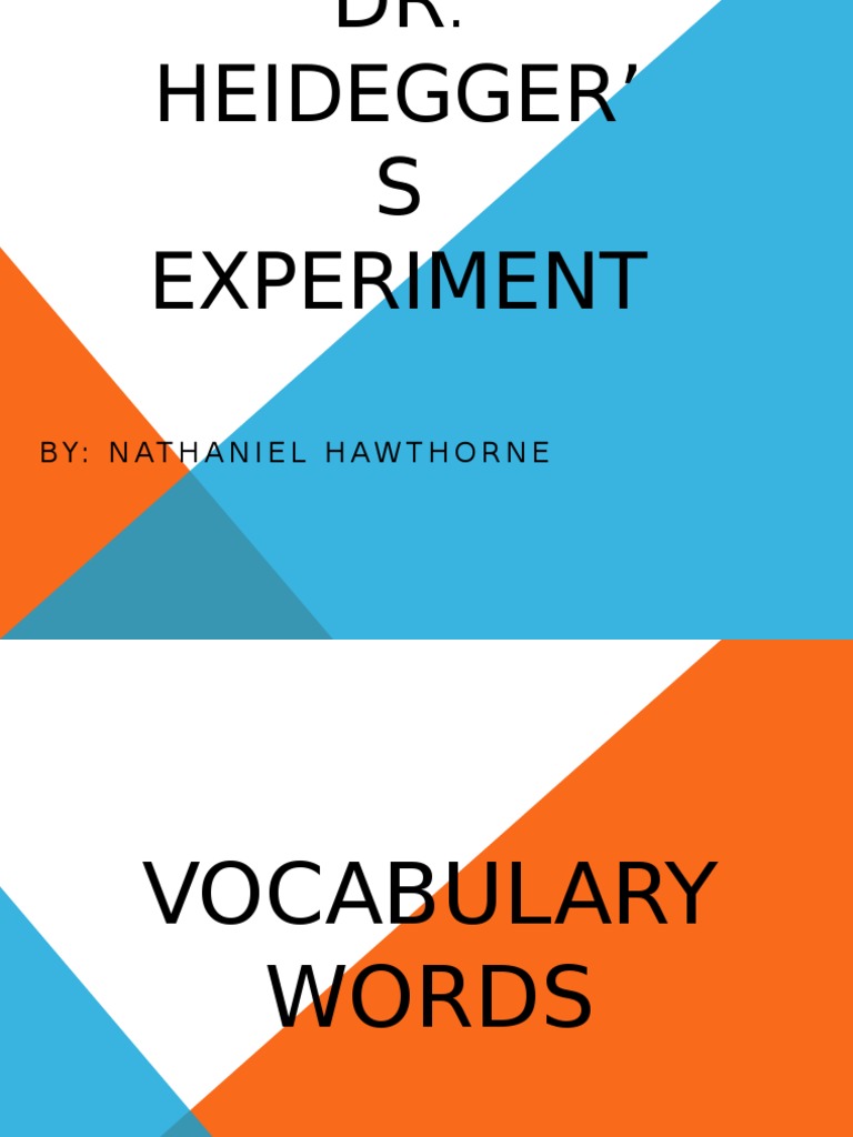 Dr. Heidegger's Experiment Overview | PDF | Career & Growth | Self ...