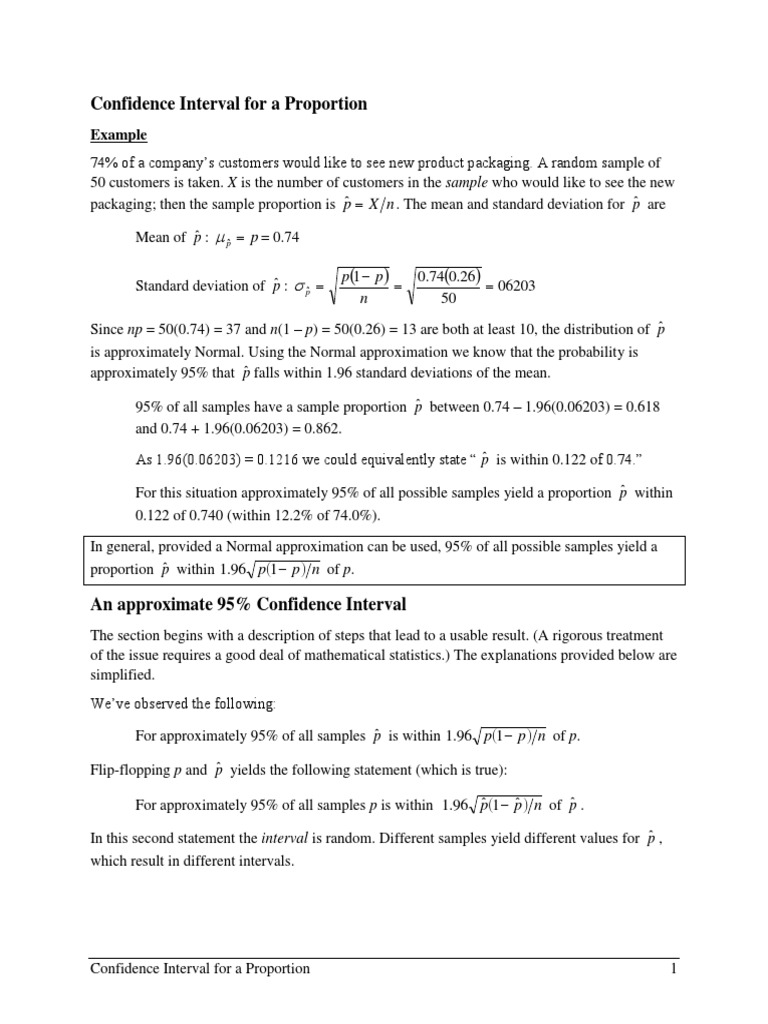 CI For A Proportion | PDF | Margin Of Error | Confidence Interval