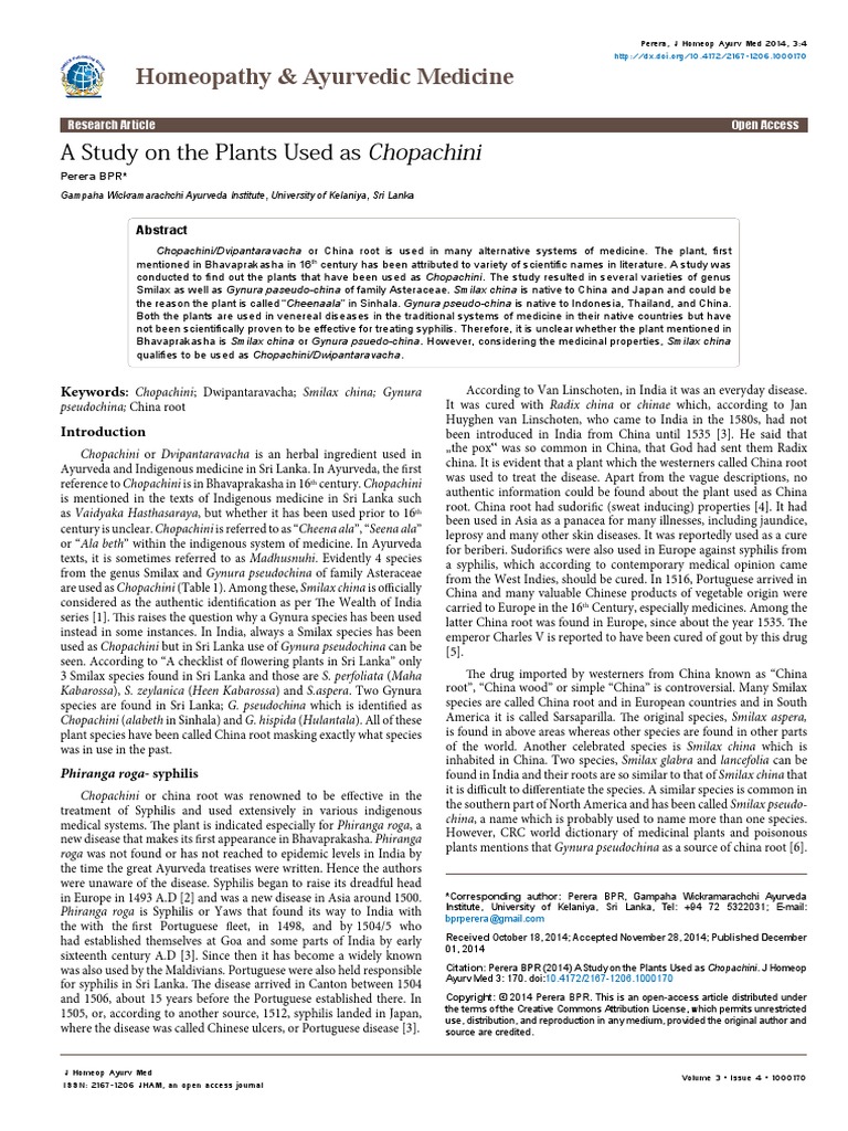 Homeopathy & Ayurvedic Medicine: A Study On The Plants Used As ...