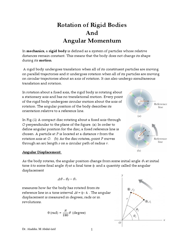 Chapter 10 Rotation of Rigid Body | PDF | Rotation Around A Fixed Axis ...