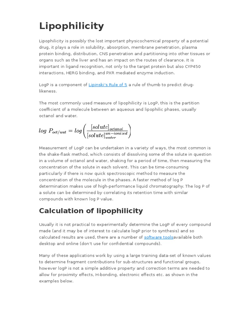Lipophilicity To Understand LogP and LogD | PDF | Chemical Substances ...