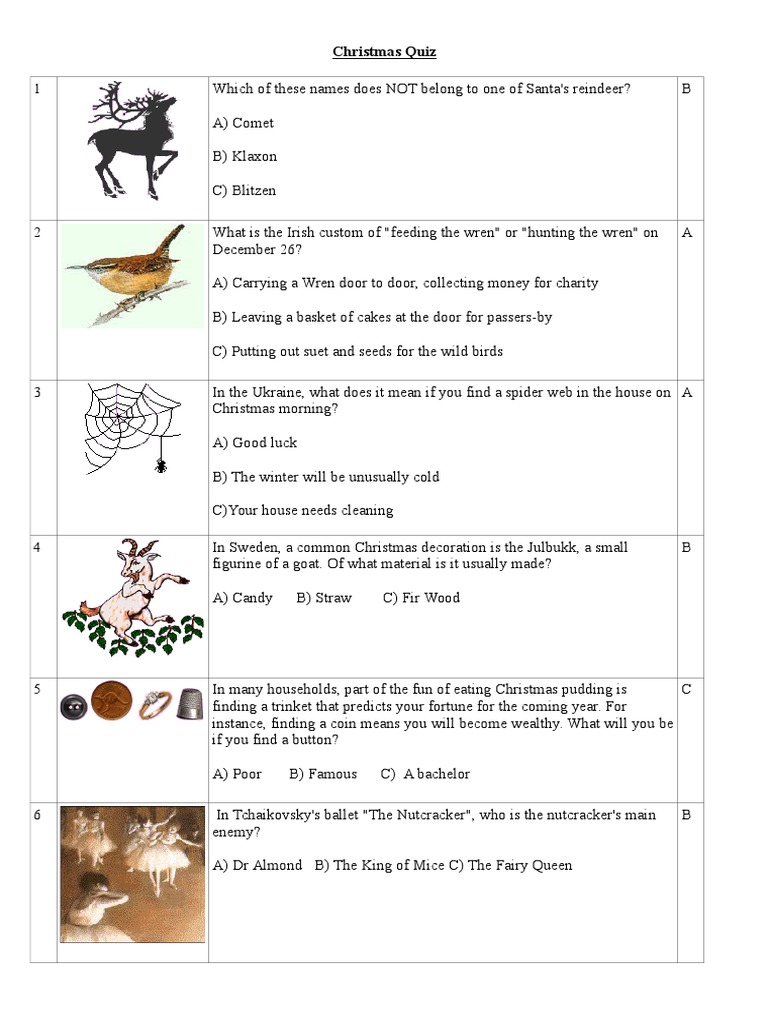 Christmas Quiz | PDF | The Nutcracker | Christmas