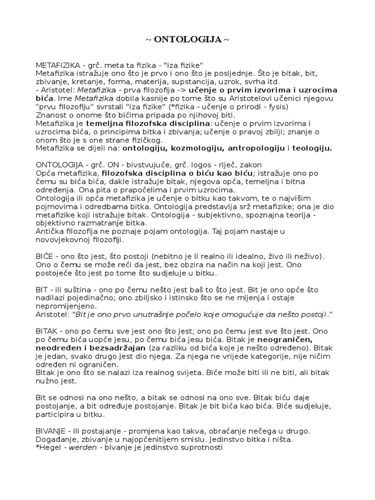 Ontologija Skripta | PDF