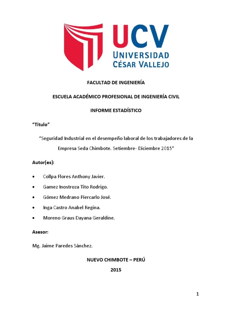 Informe Estadistico | Muestreo (Estadísticas) | Ciencia y matemática