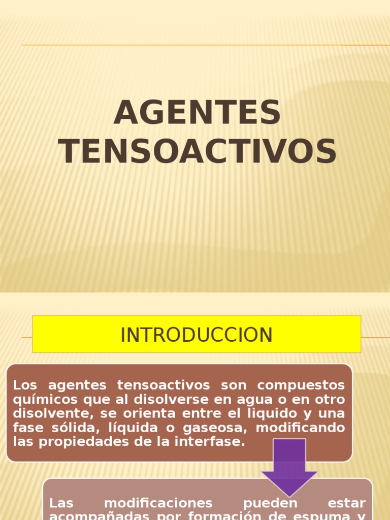 Agentes Tensoactivos | PDF | Coloide | Detergente