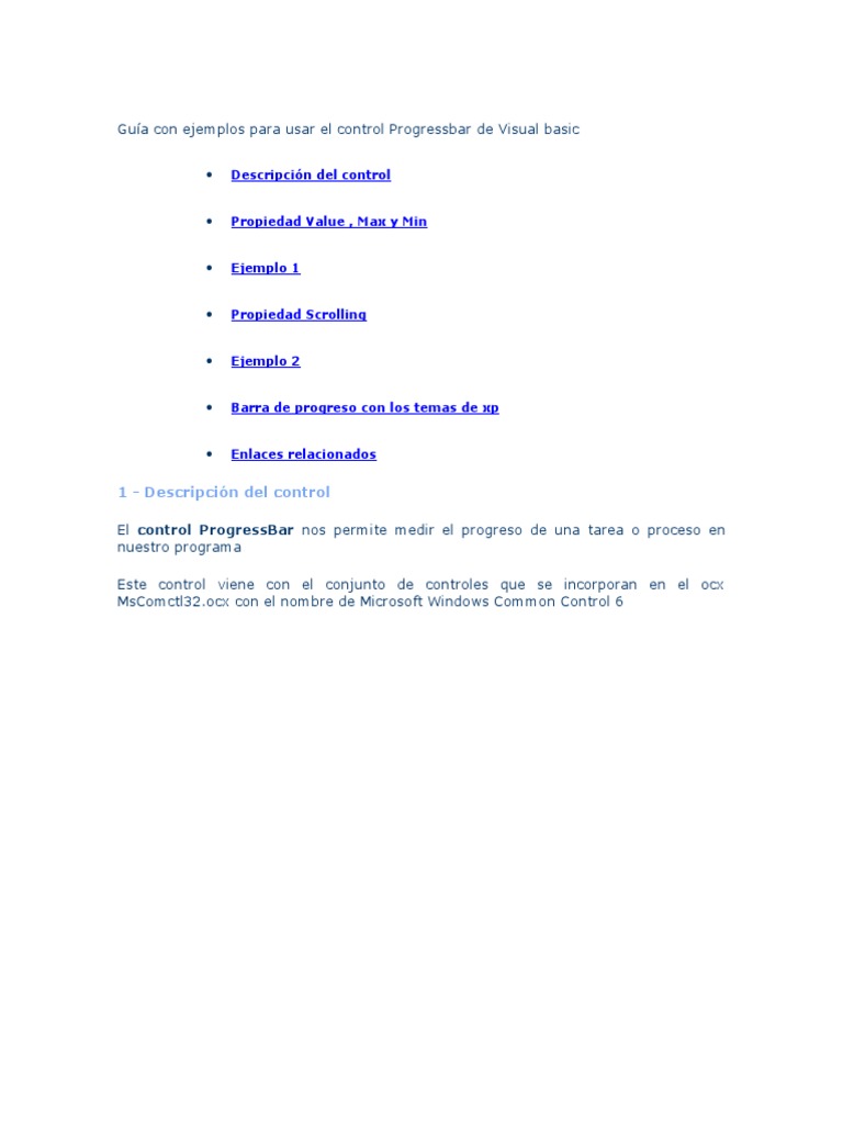 Guía Con Ejemplos para Usar El Control Progressbar de Visual Basic ...