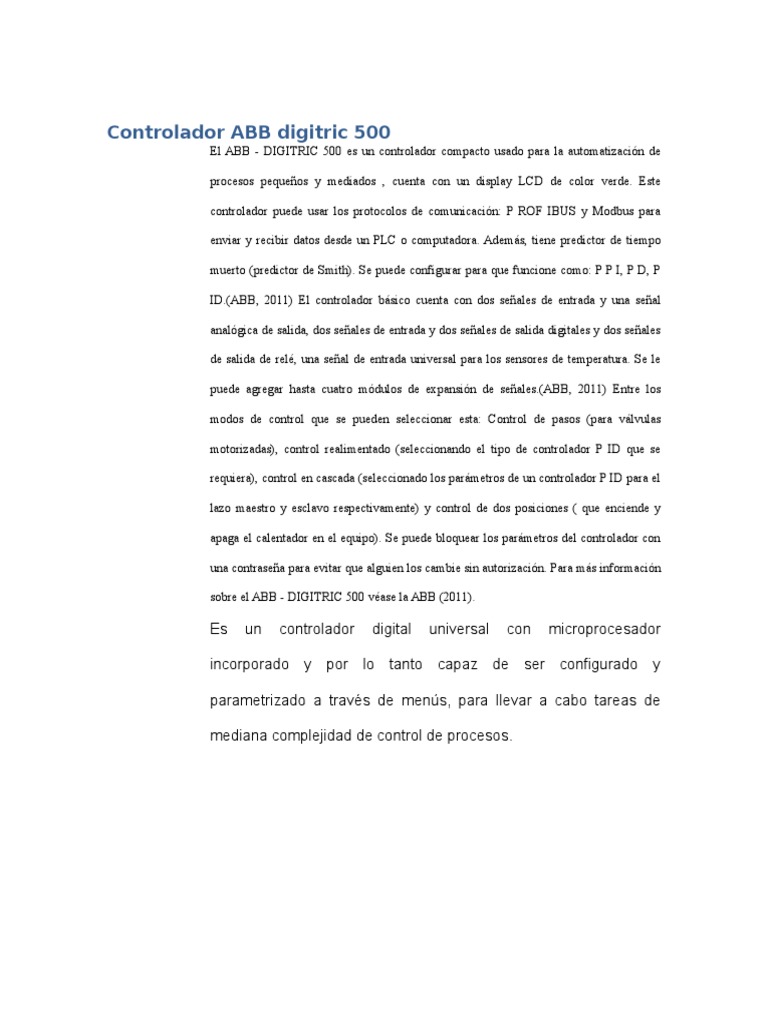 Controlador ABB Digitric 500 | PDF