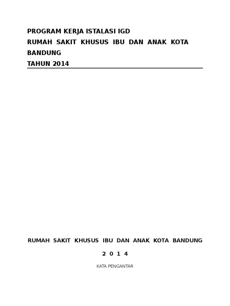 Program Kerja IGD | PDF