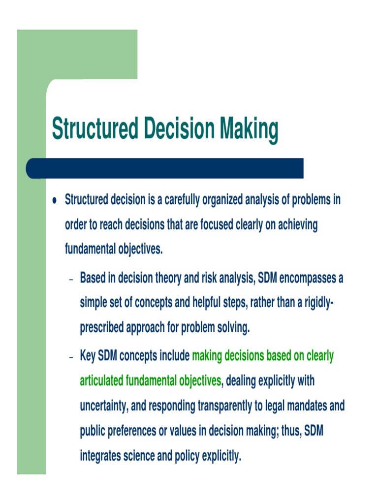 10 Structured Decision Making (PrOACT+) (Compatibility Mode) | PDF ...