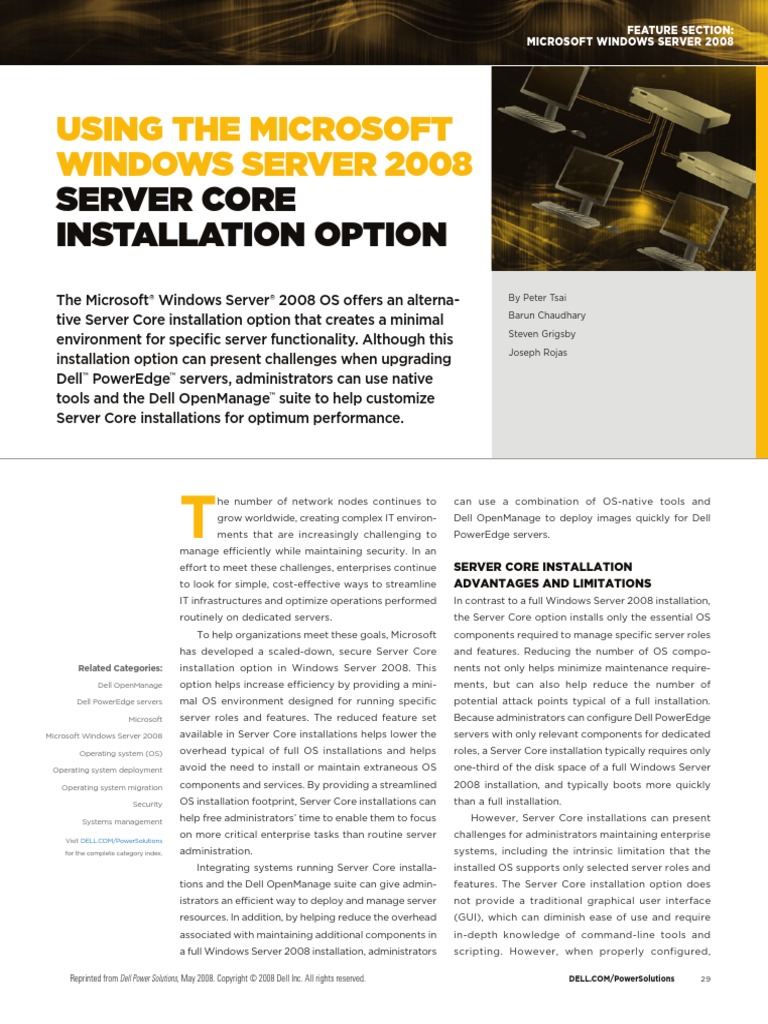 Server Core Installation Option: Using The Microsoft Windows Server ...