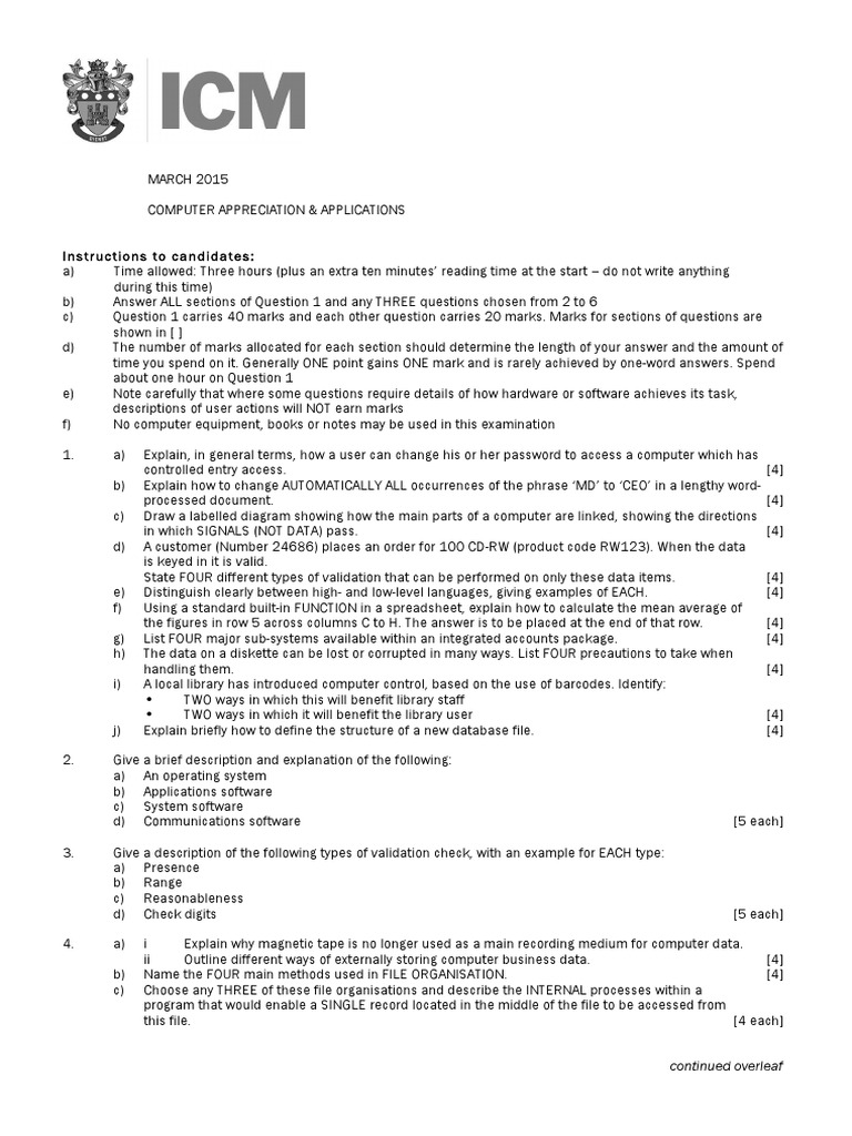 Computer Appreciation & Applications PDF | PDF | C (Programming ...