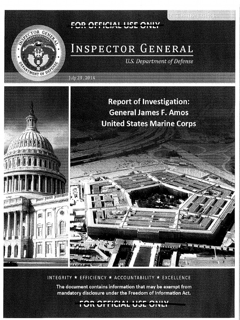 Inspector General Report: Gen. James Amos, Unlawful Command Influence | PDF