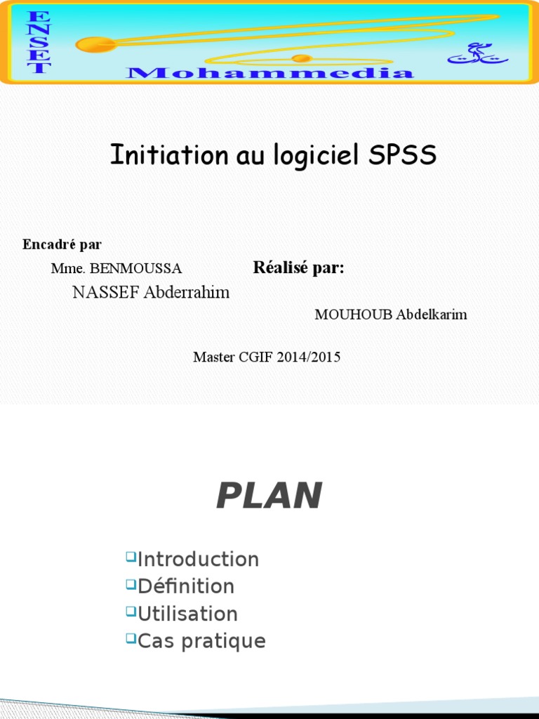 Présentation Spss | PDF | SPSS | Microsoft Excel
