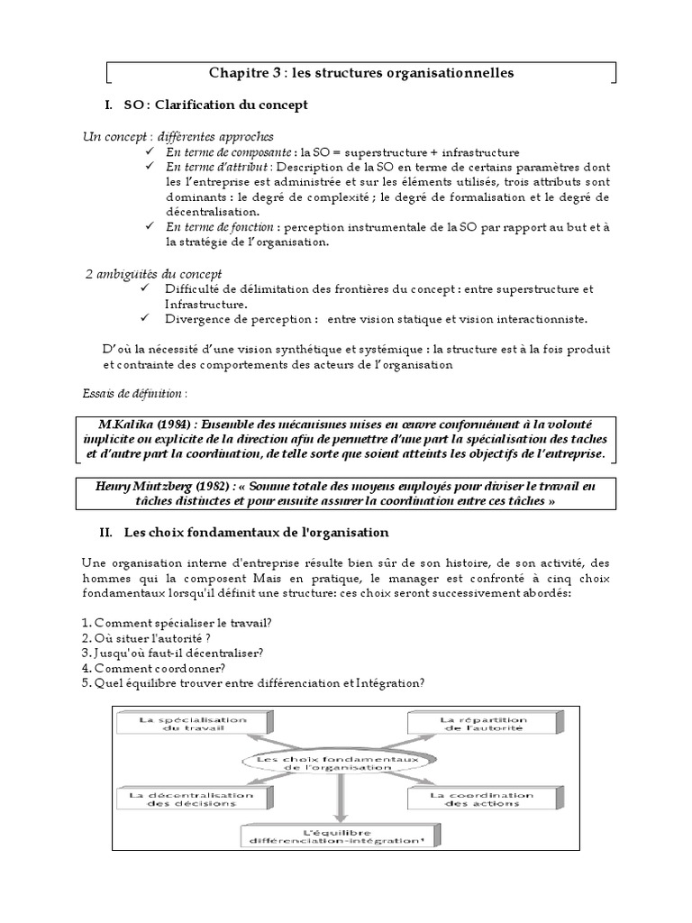 Les Structures Organisationnelles | PDF | Business | Science