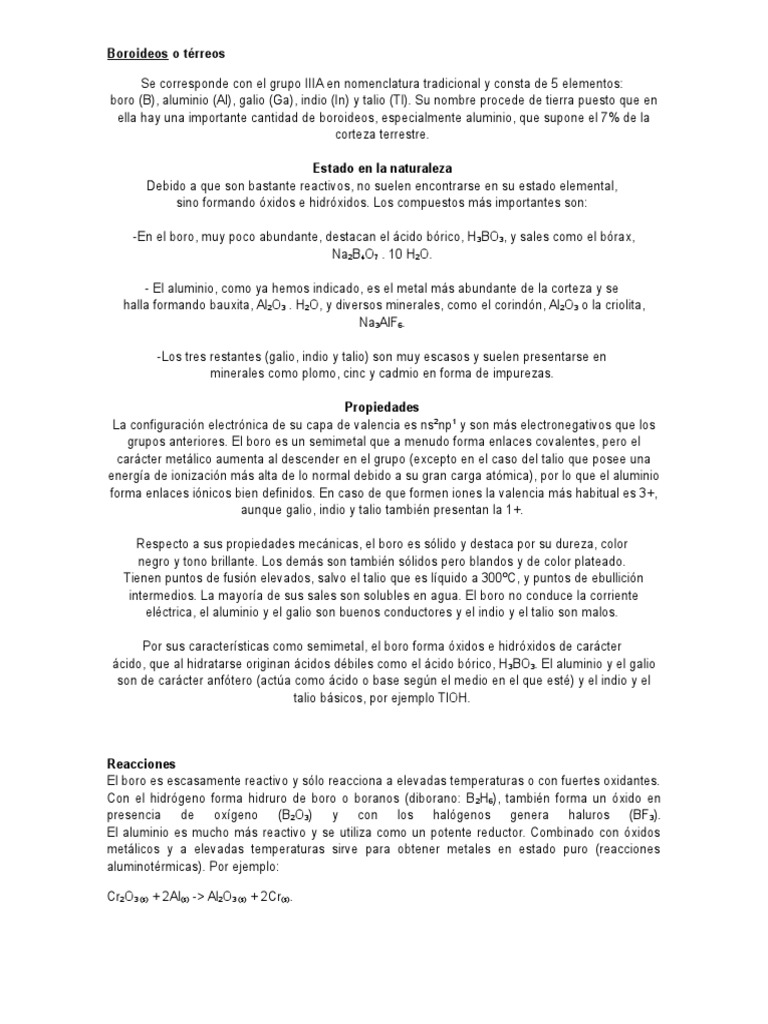 Boroideos o Térreos | PDF | Rieles | Boro