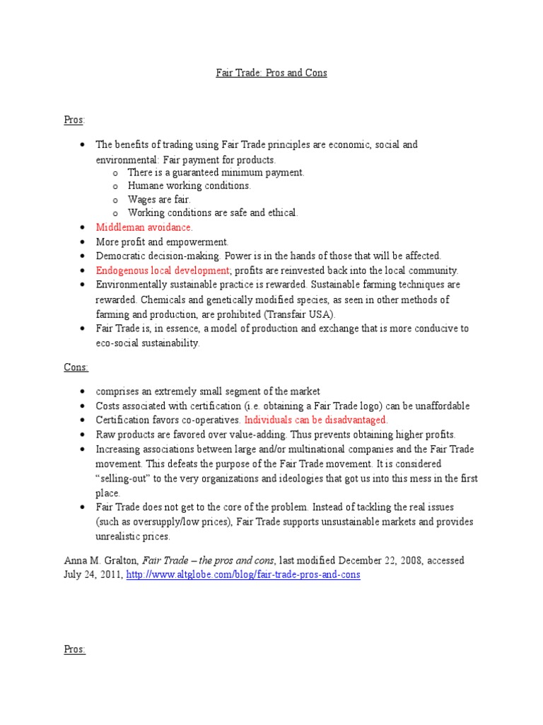 Disadvantages of Fair Trade Explained | PDF | Fair Trade | Trade