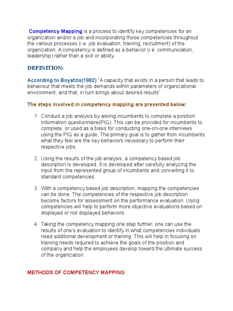 Competency Mapping | PDF | Competence (Human Resources) | Human ...