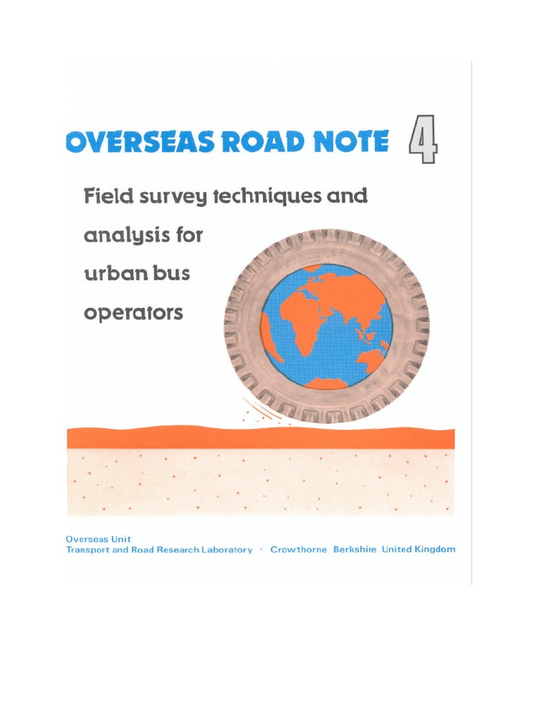 Overseas Road Note 04 PDF | PDF | Survey Methodology | Bus
