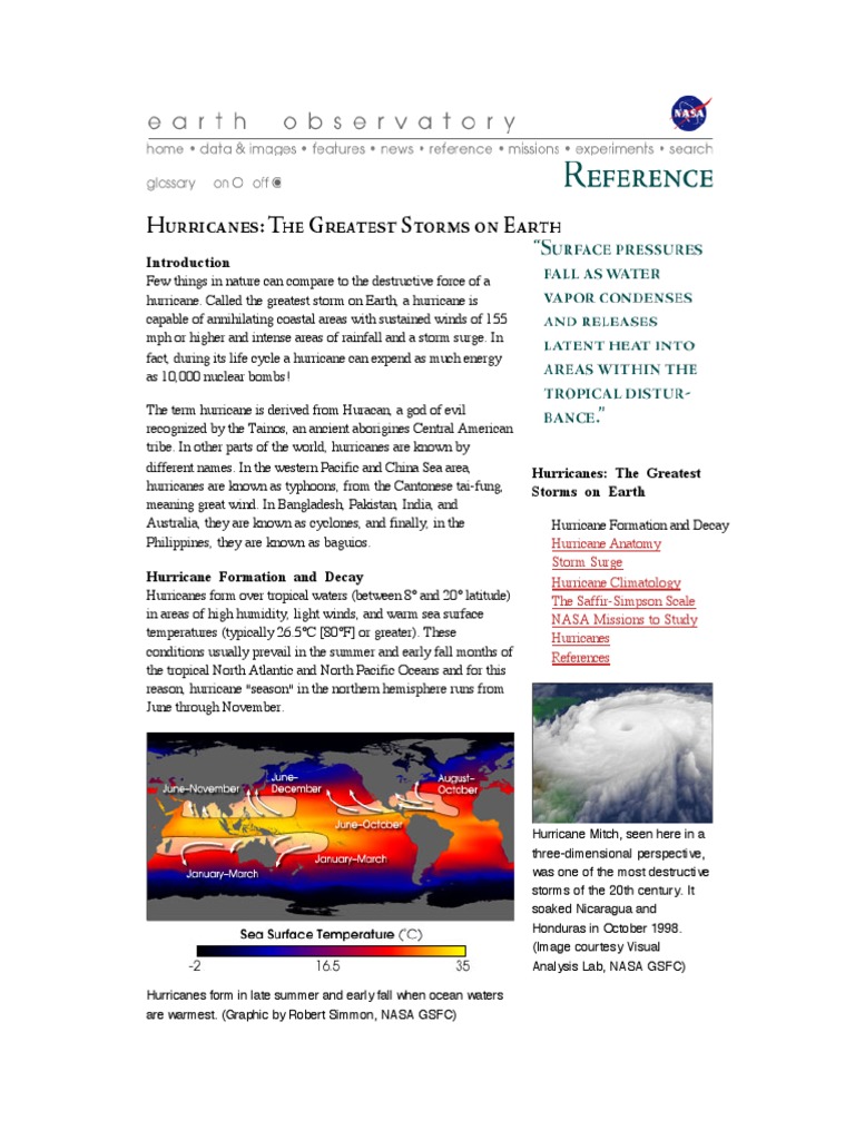 Understanding Hurricane Formation and Anatomy | PDF