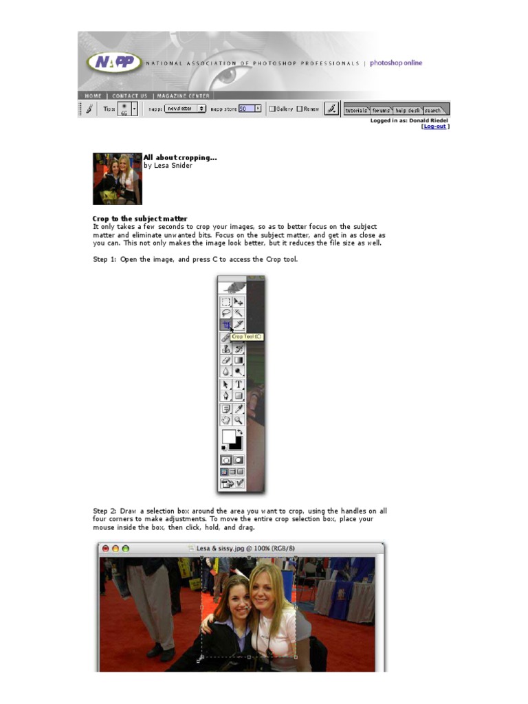 All About Cropping... : Logged in As: Donald Riedel | PDF | Adobe ...