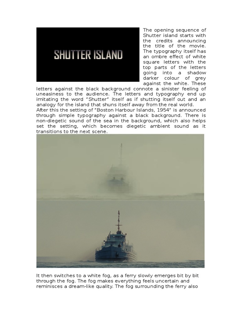 Shutter Island: Opening Sequence Analysis | PDF | Leisure