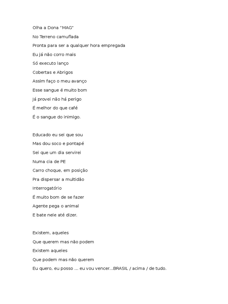 Canções de TFM | PDF | Infantaria | Guerras e militares