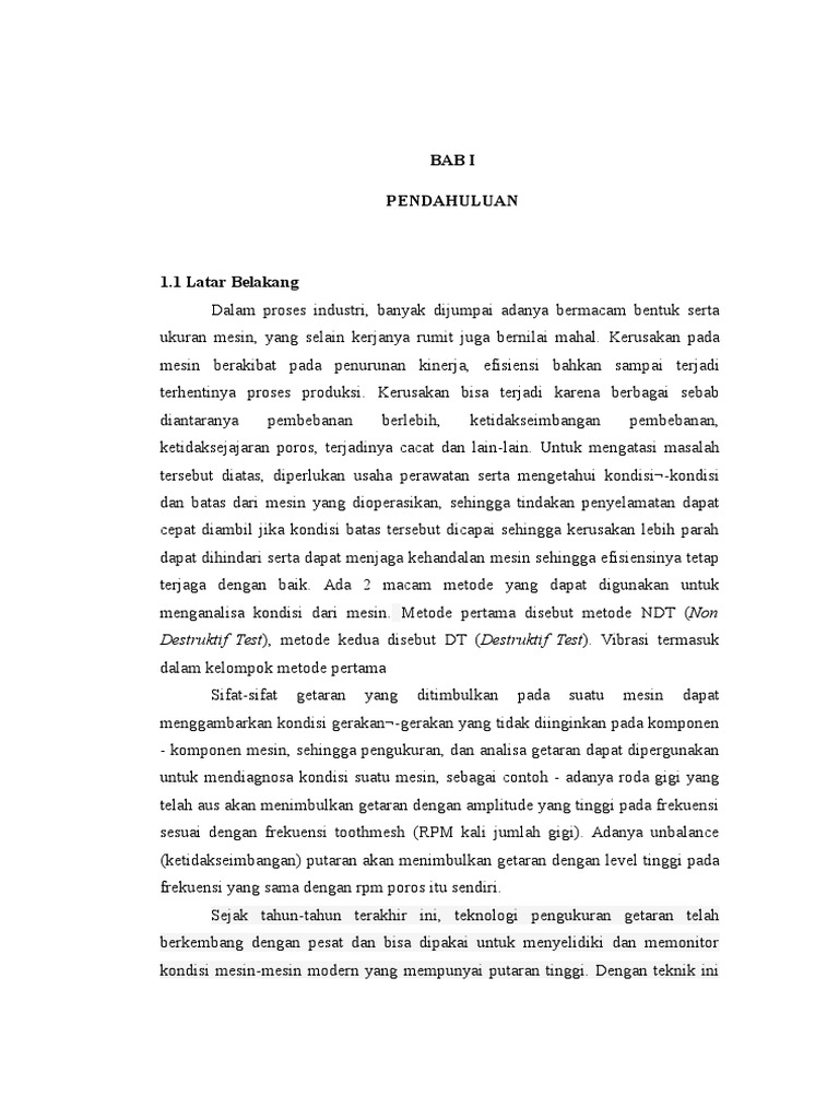 Analisis Getaran Mesin untuk Diagnosa Kerusakan | PDF