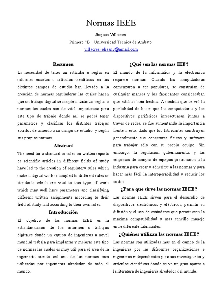 Normas IEEE | PDF | Instituto de Ingenieros Eléctricos y Electrónicos ...