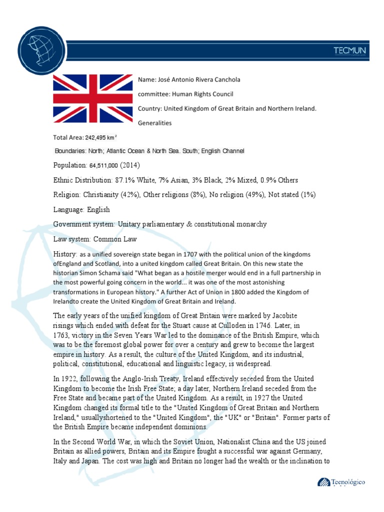 Position Paper UK | PDF | United Kingdom | British Empire