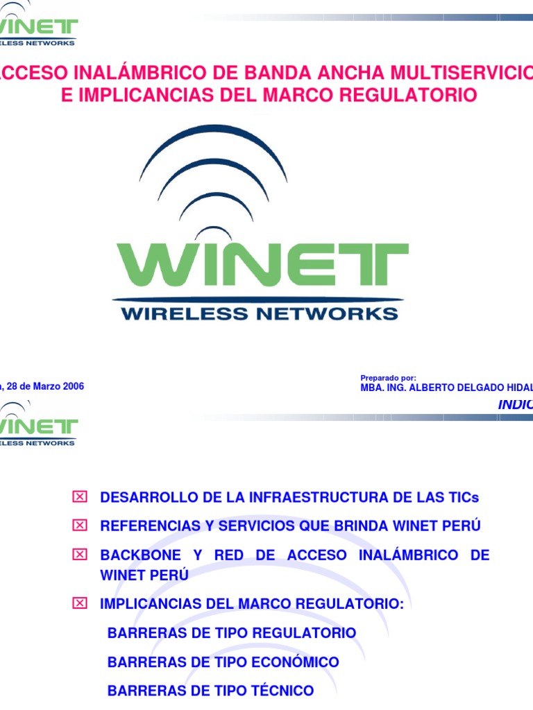 Winet | PDF | Tecnología de información y comunicaciones | Inalámbrico
