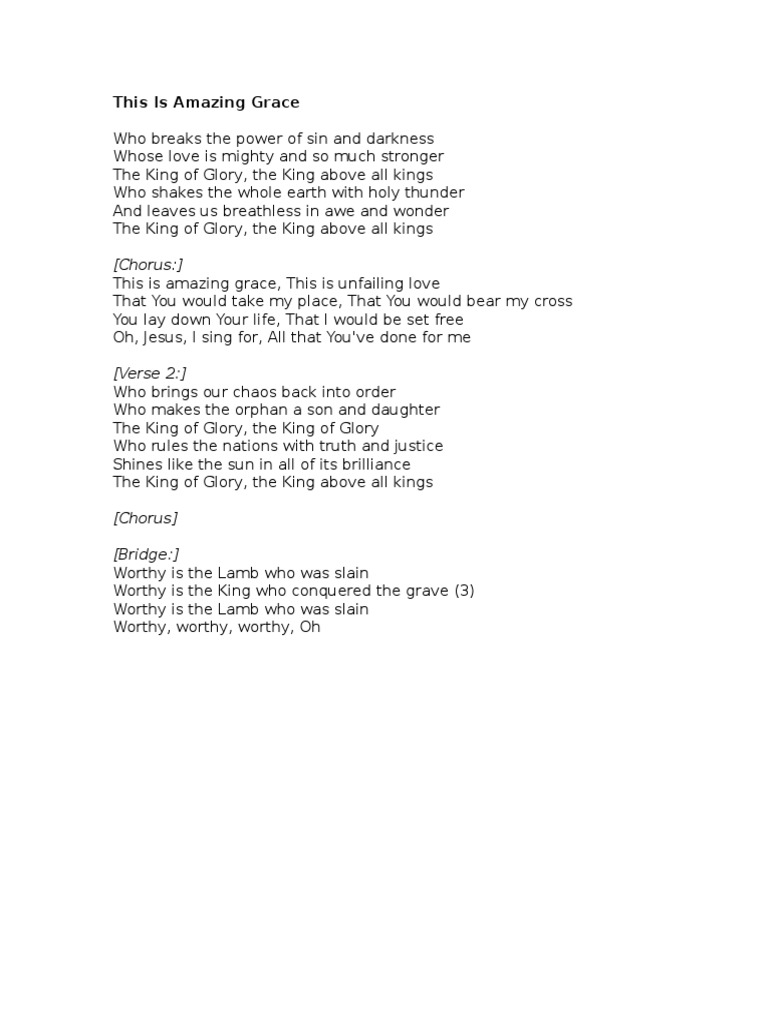Amazing Grace Lyrics and Themes | PDF | Religion & Spirituality