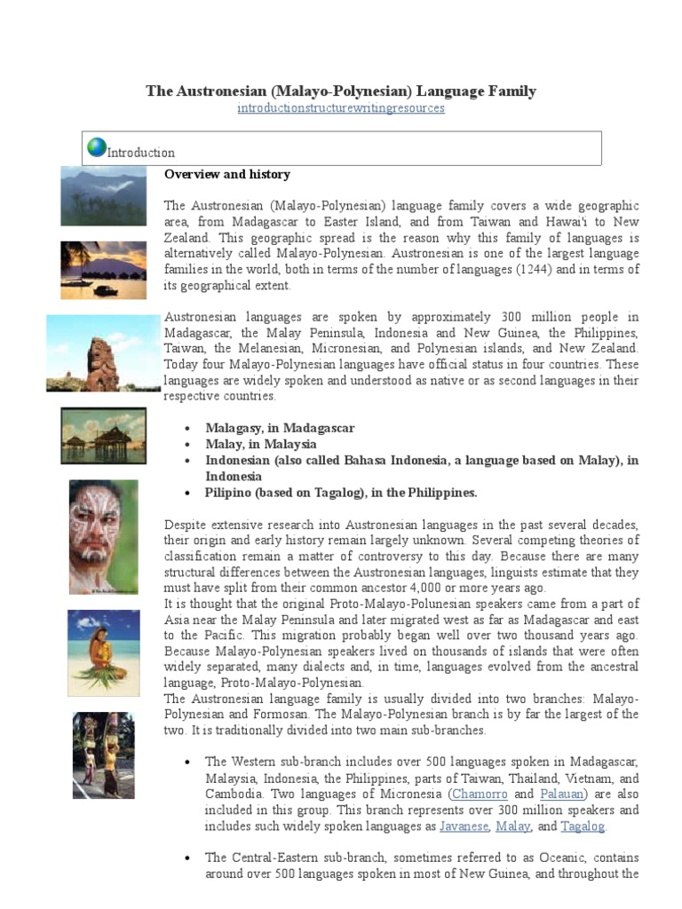 The Austronesian (Malayo-Polynesian) Language Family | PDF | Human ...