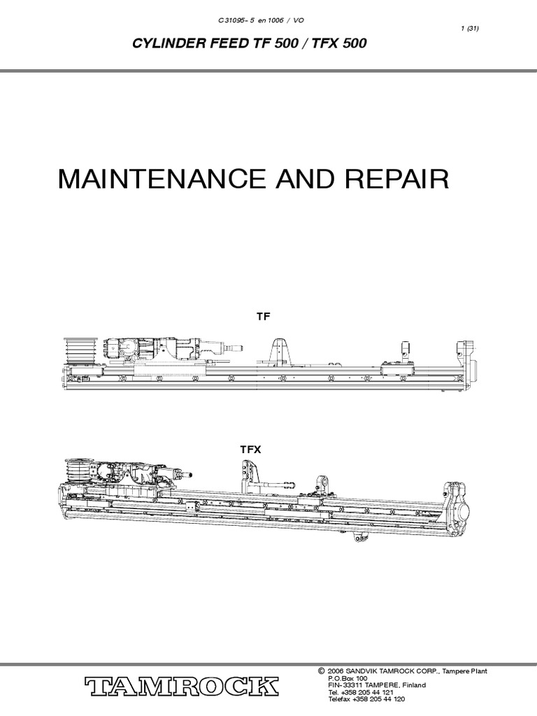 S04 Drill Feed TF & TFX 500 | PDF | Piston | Nut (Hardware)