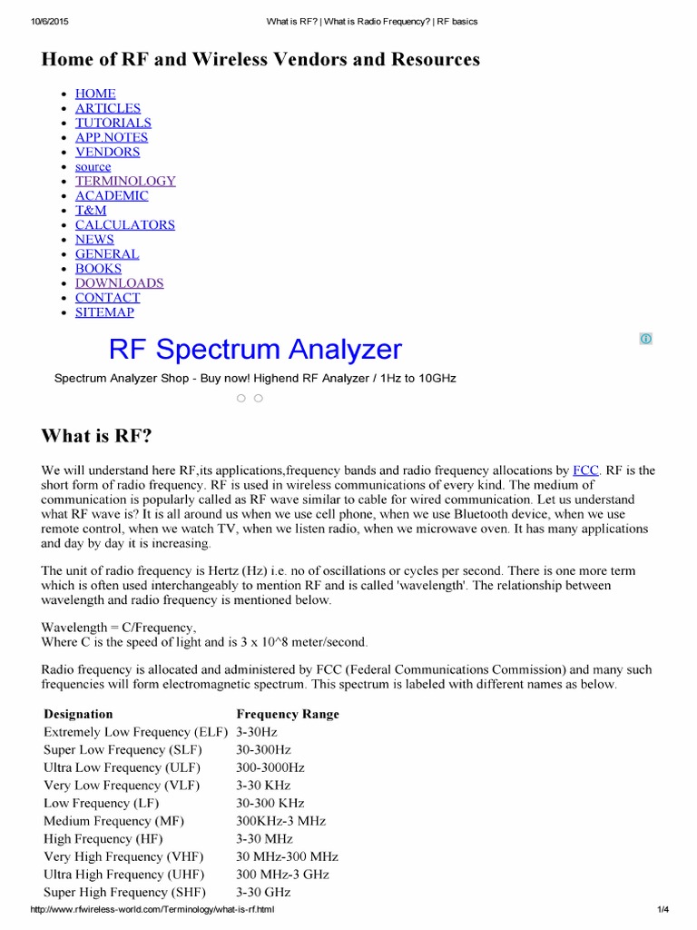 What Is RF - What Is Radio Frequency - RF Basics PDF | PDF
