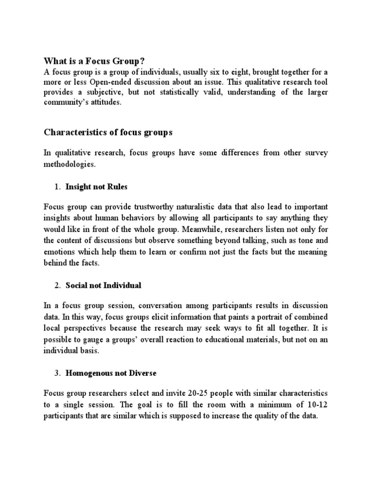 Focus Group | PDF | Focus Group | Cognition