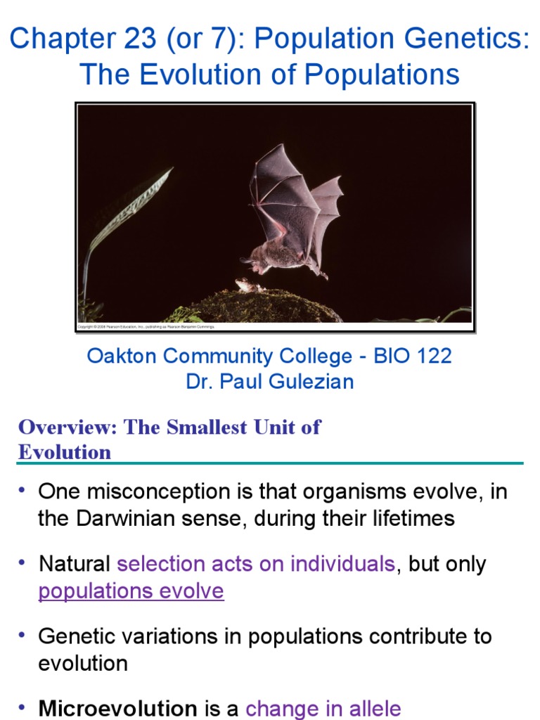 Chapter 23 - Population Genetics | PDF | Mutation | Natural Selection