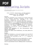 Anchoring Script for Convocation Ceremony